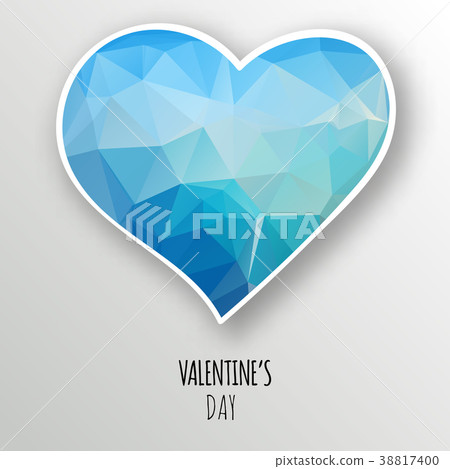 Vector crystal heart isolated on white background. - Stock Illustration ...