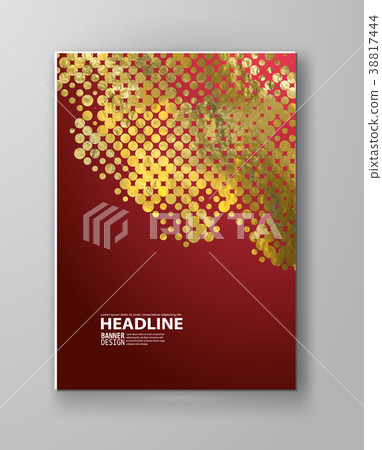 Flyers patterns in gold and red halftone texture. - Stock Illustration ...