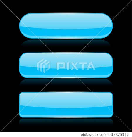 Blue glass buttons on black background - Stock Illustration [38825912 ...