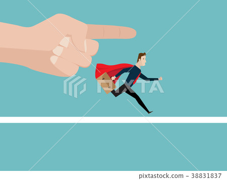 businessman running with hand help - Stock Illustration [38831837] - PIXTA