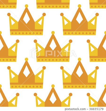 Seamless gold white crown pattern background - Stock Illustration ...