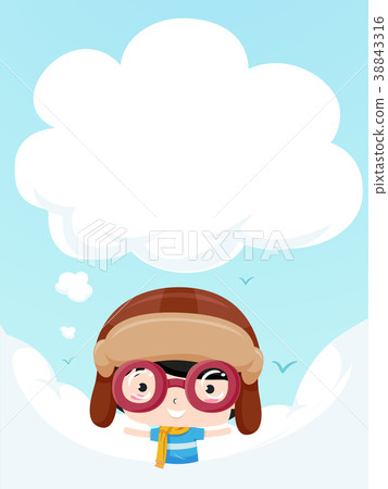 Kid Boy Aviator Thinking Cloud Background - Stock Illustration ...