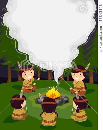Stickman Kids Story Telling Frame Background - Stock Illustration ...