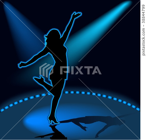 Girl Dancing in Blue Lighting - Stock Illustration [38844799] - PIXTA