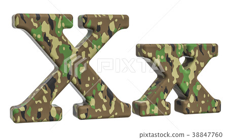 Camouflage army letter X, 3D rendering - Stock Illustration [38847760 ...