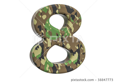 Camouflage army number 8, 3D rendering - Stock Illustration [38847773 ...