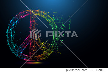 Abstract peace symbol form lines and triangles. - Stock Illustration ...