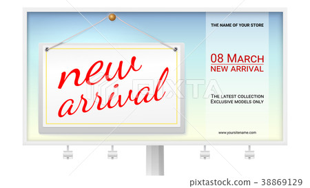 New arrival big poster with text design for your - Stock Illustration ...