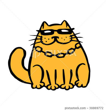 cartoon mafia orange cat. vector illustration - Stock Illustration [38869772] - PIXTA