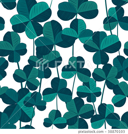 Seamless pattern with clever leaves - Stock Illustration [38870103] - PIXTA