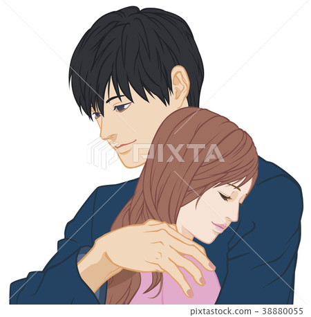 Hug One-handed Male Open Female Female Closed - Stock Illustration ...