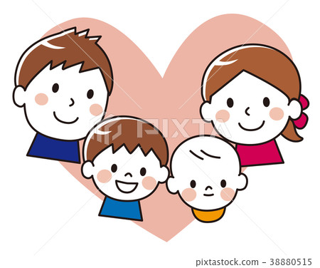 Family smile heart - Stock Illustration [38880515] - PIXTA