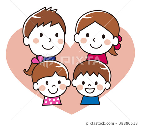 Family smile heart - Stock Illustration [38880518] - PIXTA