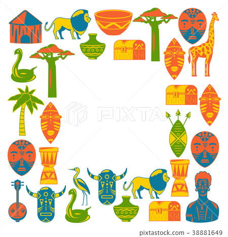 Africa. Frame for poster. Travel to Africa ethnic - Stock Illustration ...