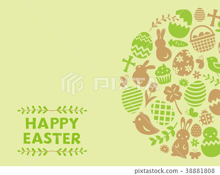 Round card with easter flat icon - Stock Illustration [38881808] - PIXTA