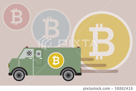 Bitcoins Money delivery Van - Stock Illustration [38882418] - PIXTA