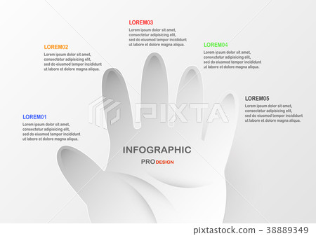 Flat infographic elements with hand. - Stock Illustration [38889349 ...