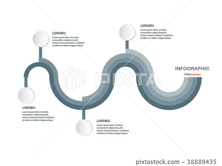 Abstract infographic elements in sine wave shape. - Stock Illustration ...