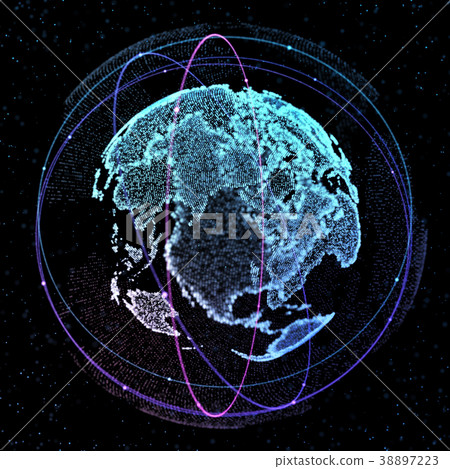 Point, line, satellite surface composed of - Stock Illustration ...