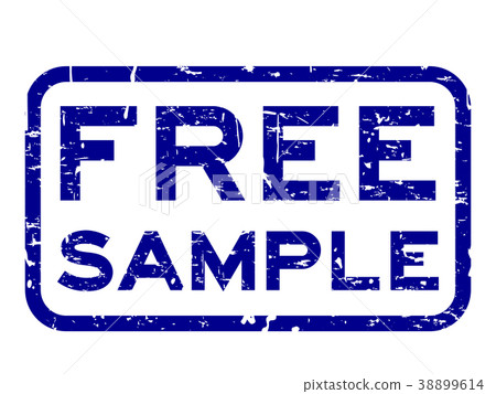 Grunge blue free sample square rubber seal stamp - Stock Illustration ...