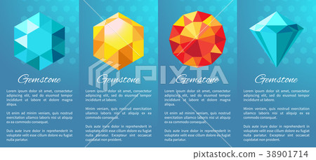 Gemstones Banner Collection on Vector Illustration - Stock Illustration ...
