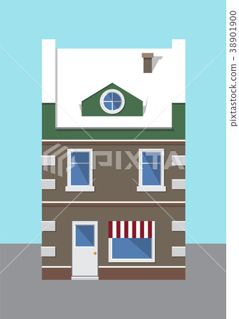 Building Covered with Snow Vector Illustration - Stock Illustration ...