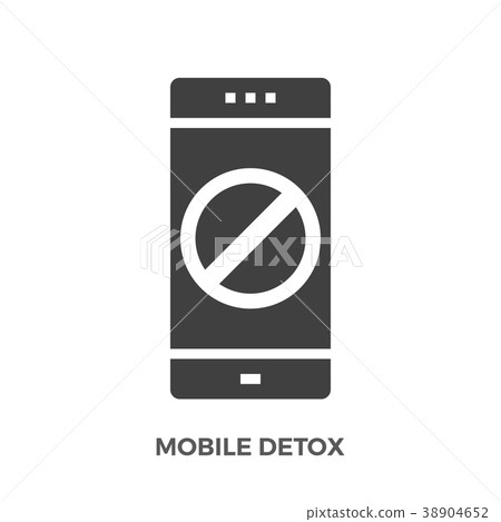 Mobile Detox Glyph Vector Icon. - Stock Illustration [38904652] - PIXTA