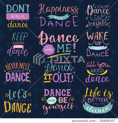 Dance lettering vector dancing sign and dancer - Stock Illustration ...