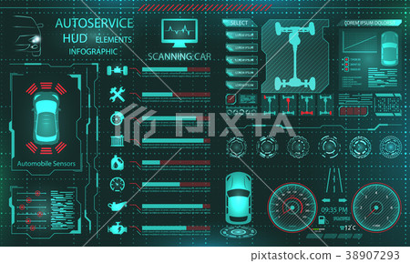 Scanning Car, Analysis and Diagnostics Vehicle - Stock Illustration ...