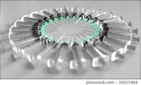 Circle made of many syringes. Healthcare, drugs - Stock Illustration ...