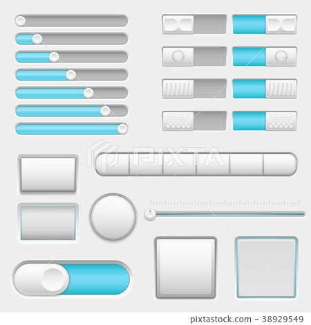 Set of white and blue interface navigation buttons - Stock Illustration ...