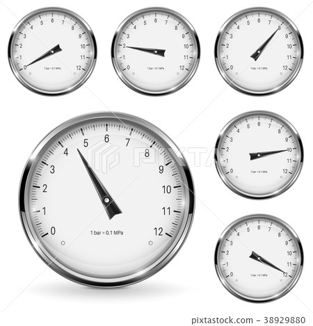 Manometer. Round gauges with metal frame - Stock Illustration [38929880 ...