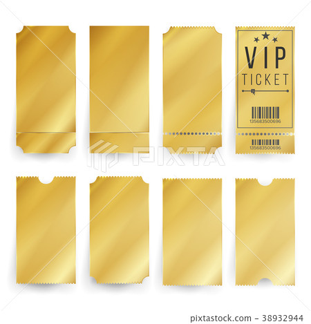 Vip Ticket Template Vector. Empty Golden Tickets - Stock Illustration ...