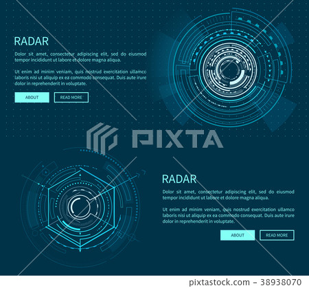 Radar Layout with Many Figures Vector Illustration - Stock Illustration ...