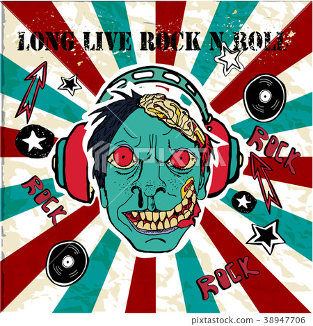 Grunge texture background long live rock n roll - Stock Illustration ...