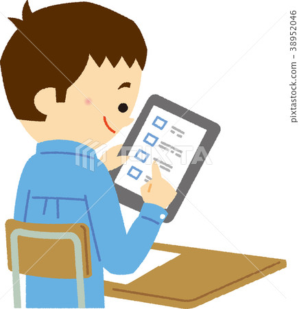 Illustration material Class using a tablet - Stock Illustration ...