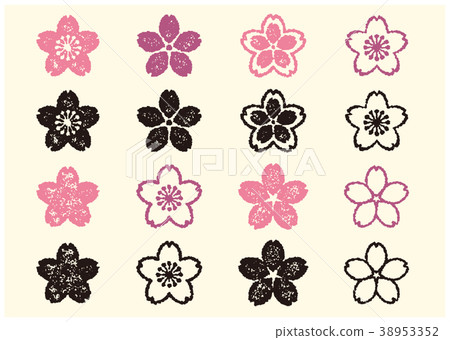 Sakura stamp set - Stock Illustration [38953352] - PIXTA
