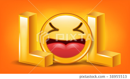 Lol Sign Vector. Fun Symbol. Emotion Smile. Facial - Stock Illustration ...