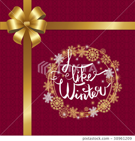 I Like Winter Poster in Frame Made of Snowflakes - Stock Illustration ...