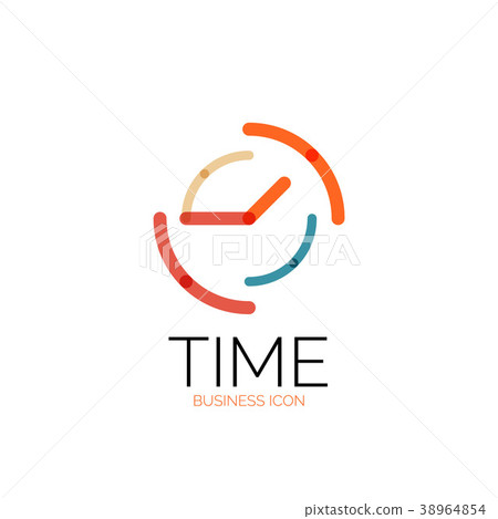 Vector abstract logo idea, time concept or clock - Stock Illustration ...