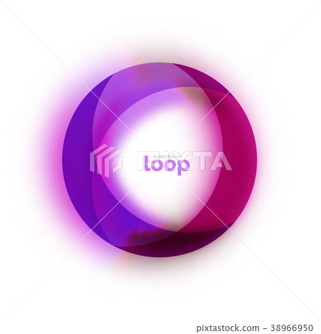 Loop circle business icon, created with glass - Stock Illustration ...