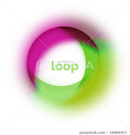Loop circle business icon, created with glass - Stock Illustration ...