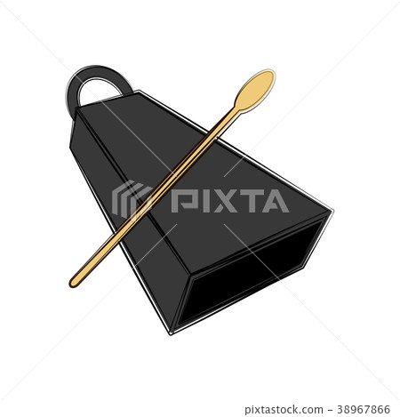 Isolated cowbell sketch. Musical instrument - Stock Illustration ...