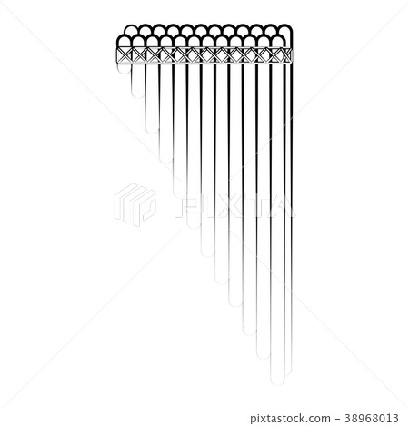 Isolated panpipe outline. Musical instrument - Stock Illustration ...