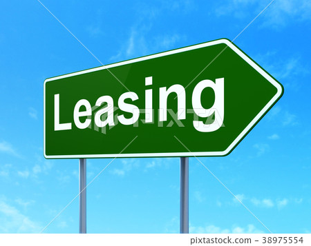 Business concept: Leasing on road sign background - Stock Illustration ...