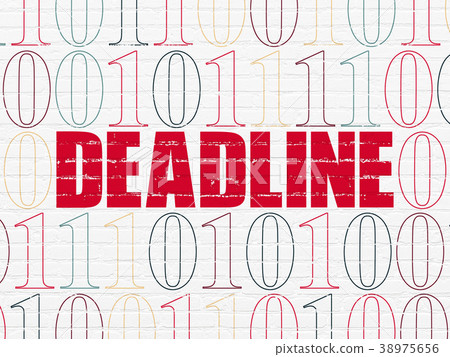 Business concept: Deadline on wall background - Stock Illustration ...
