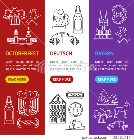 Symbol of Germany Thin Line Icon Set. Vector - Stock Illustration ...
