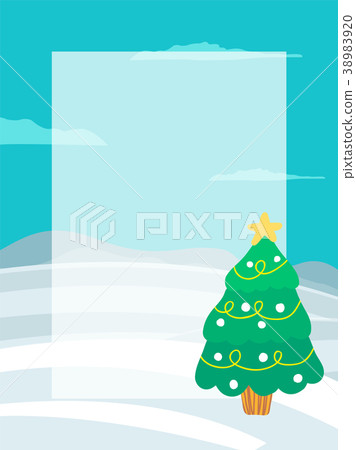 Decorated Christmas Tree Garlands, Place for Text - Stock Illustration ...