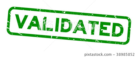 Grunge green validated rubber seal business stamp - Stock Illustration ...