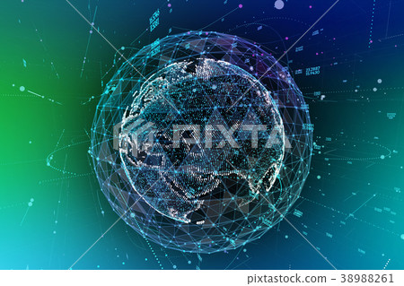 Abstract technology background with global - Stock Illustration ...